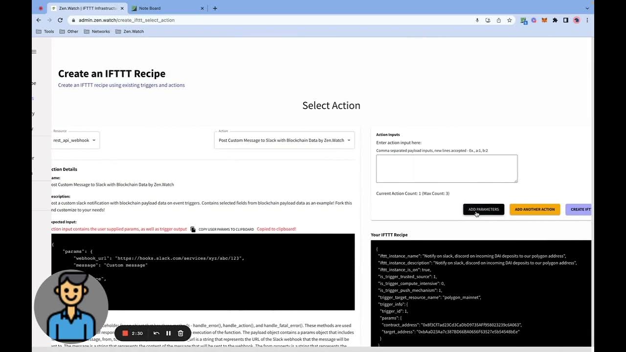 Zen.Watch Demo - AI Console, Multi-Step Actions, Webhook, EVM Triggers, Discord & Slack Actions ...