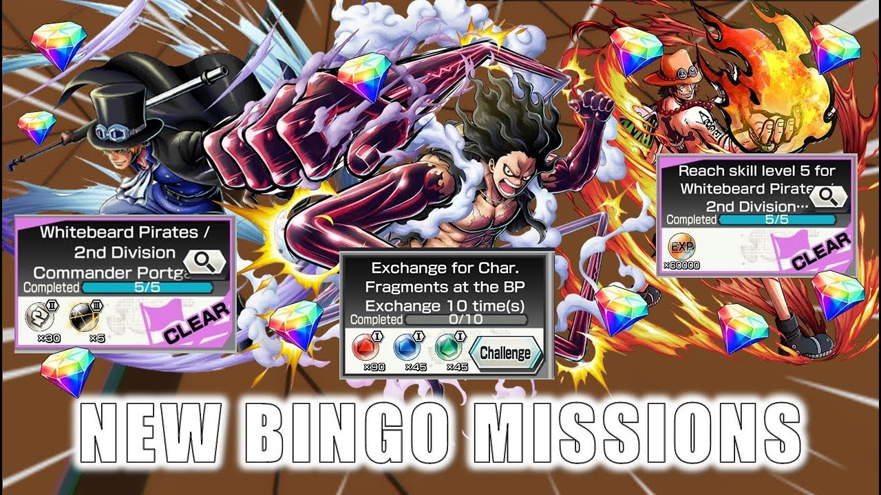 One Piece Bounty Rush: All ASL (Ace-Sabo-Luffy) Bingo Missions ...