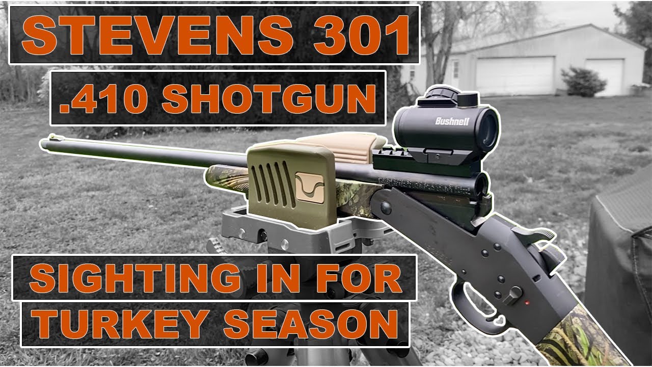 Patterning the Stevens M301 .410 with Bushnell TRS-25 Red Dot - YouTube