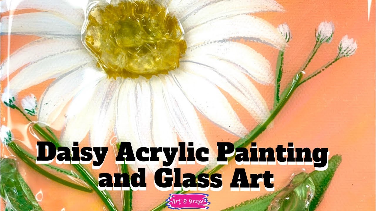 How to Paint a Daisy and Add Glass and Resin - YouTube