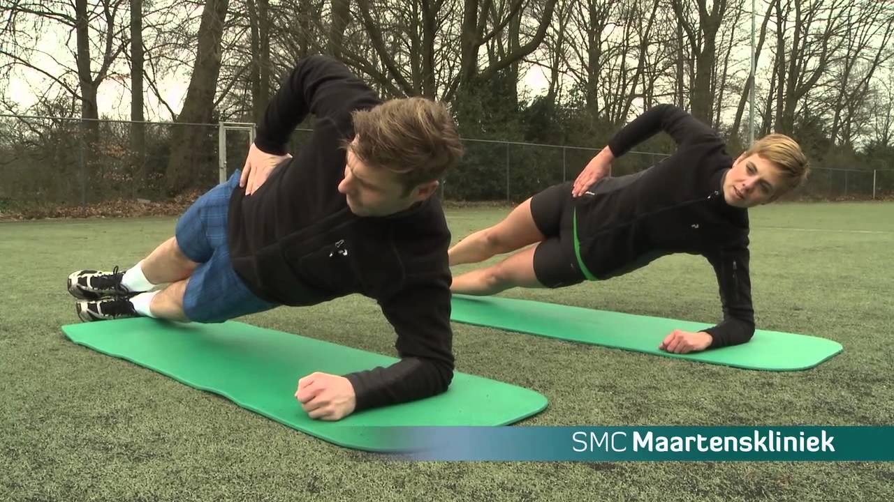 Stabiliteit oefening zijwaarts planken - YouTube