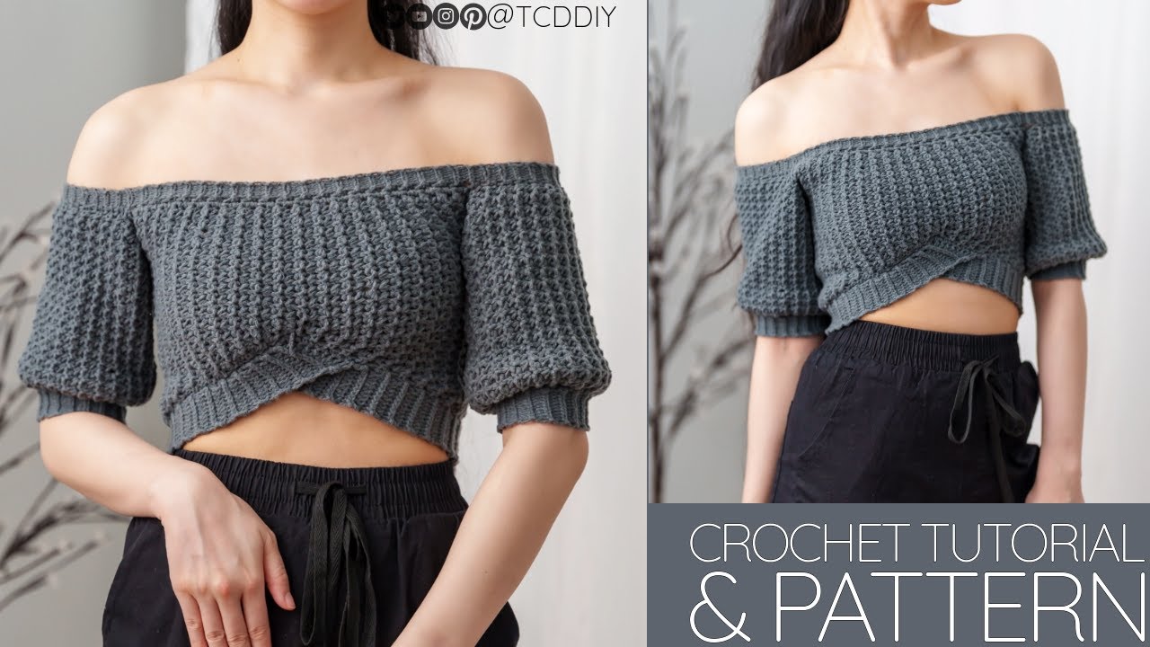 How to Crochet: Off the Shoulder Jumper | Pattern & Tutorial DIY - YouTube
