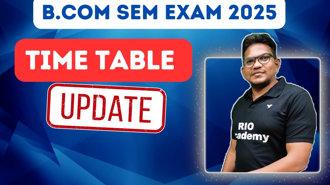 B.Com Exam 2025 time table | mission 10 days for kud, RCUB, BCU, VSKUB ...