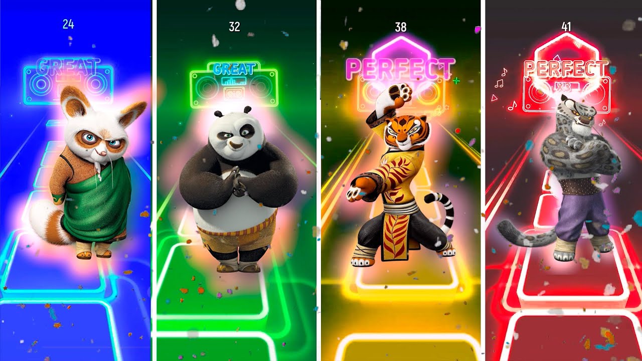 Kung Fu Panda Characters Sing Coffin Dance | Tiles Hop Challenge! - YouTube