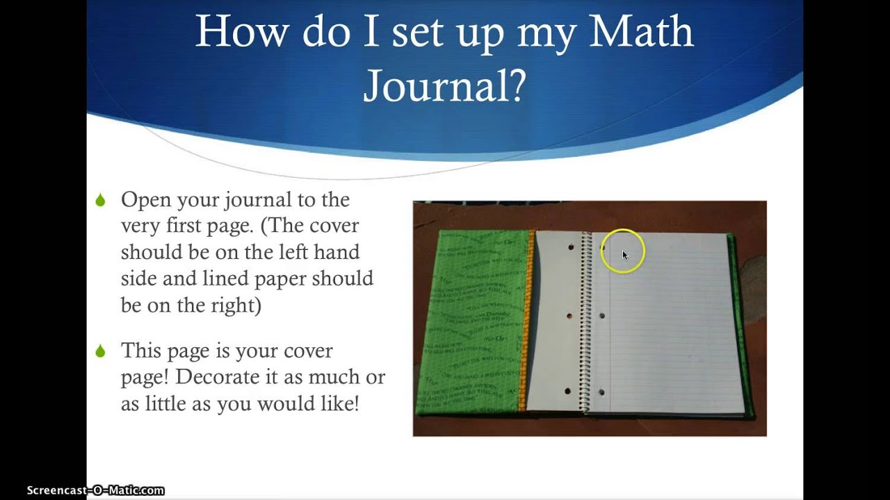 Math Journal Instuctions - YouTube