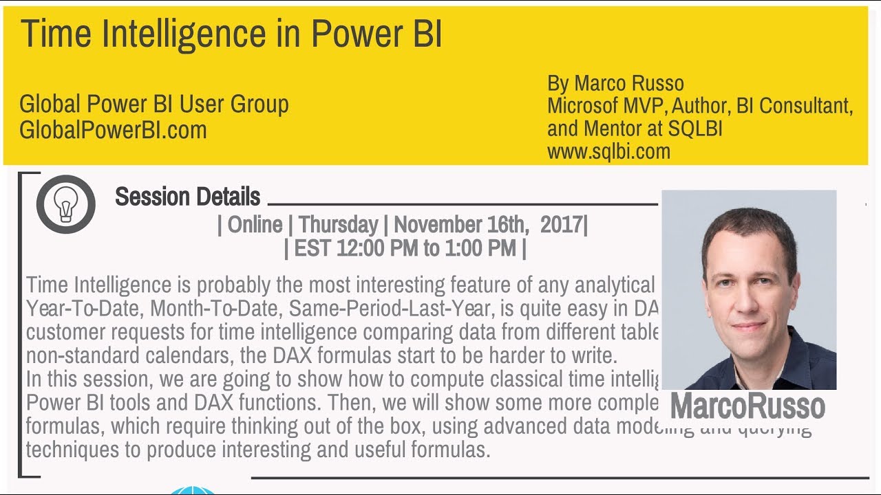 Time Intelligence in Power BI by Marco Russo - YouTube