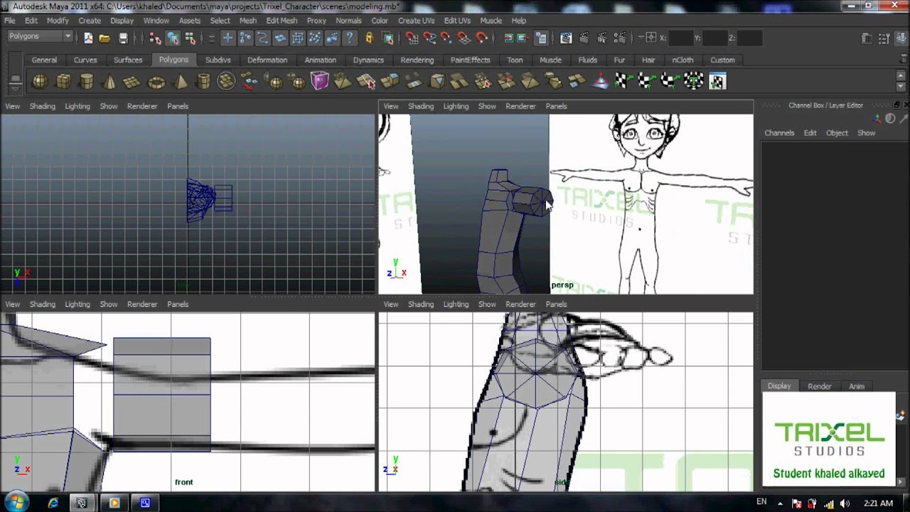 Tutorial Modelling Cartoon Character in maya - YouTube