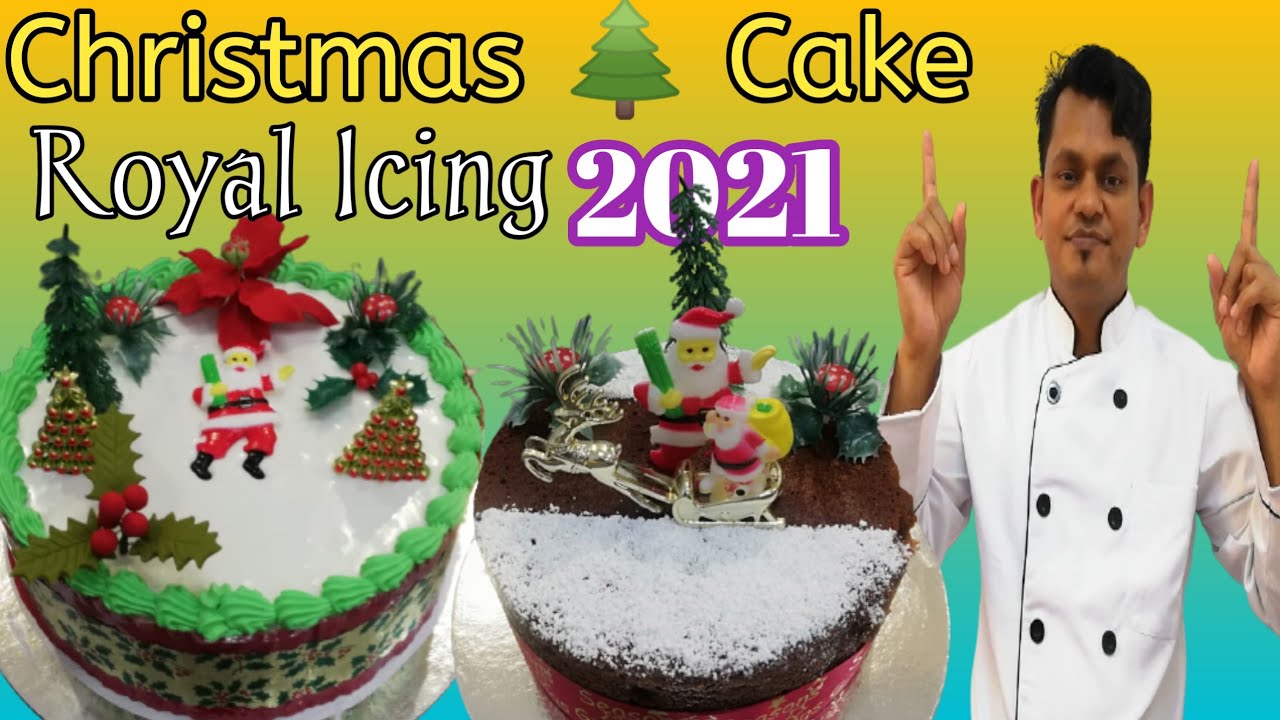 Royal Icing Merry Christmas Decorate Christmas cake| plum cake Merry ...
