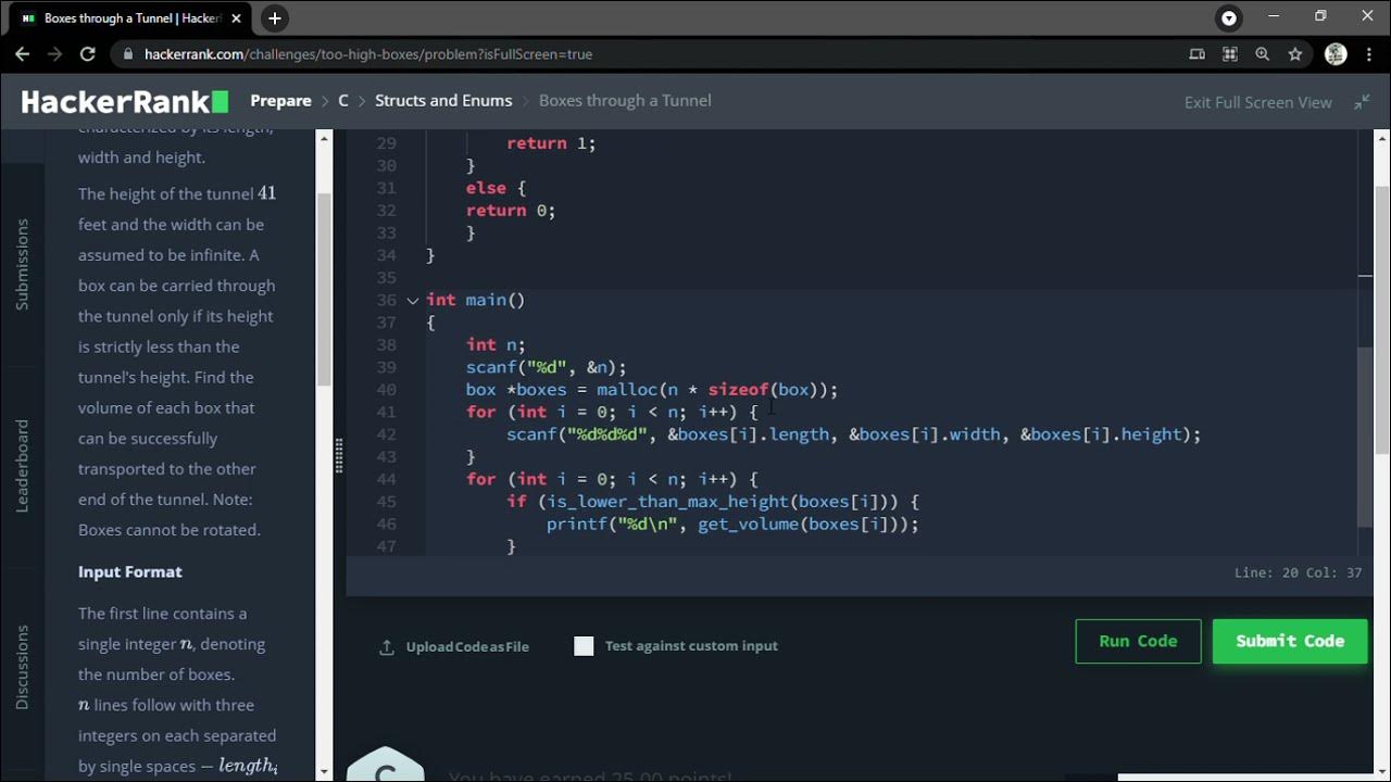 Boxes through a Tunnel HackerRank - YouTube