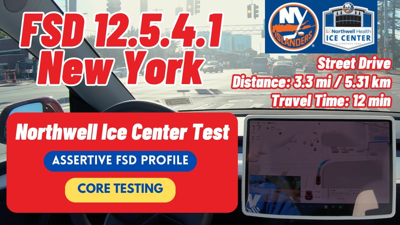 Tesla FSD Supervised v12.5.4.1 Northwell Health Ice Center Test ...
