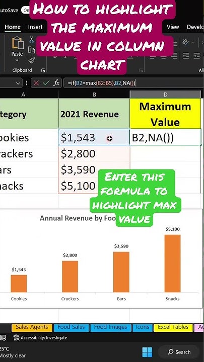 How to highlight the maximum value in a column chart (video out now!) - YouTube