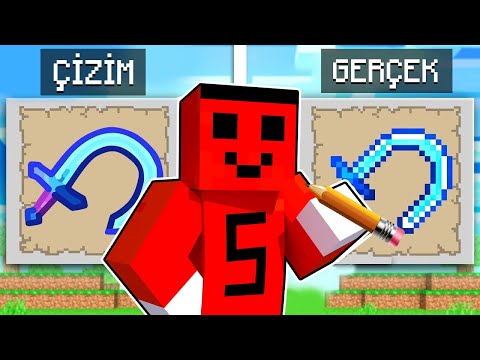 SAMET'in ÇİZDİĞİ HER ŞEY GERÇEK OLUYOR !! - Minecraft