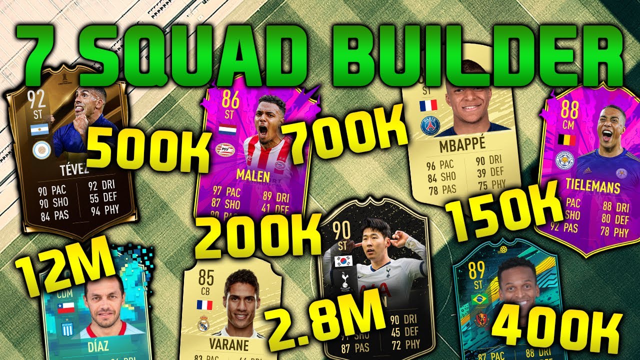 FIFA 20 SQUAD BUILDER 150K 200K 400K 500K 700K 2.8M 12M HYBRID SQUAD ...