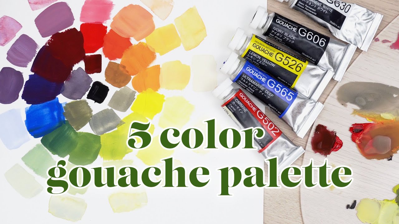 Create a vibrant, in-depth color palette with only FIVE gouache colors ...