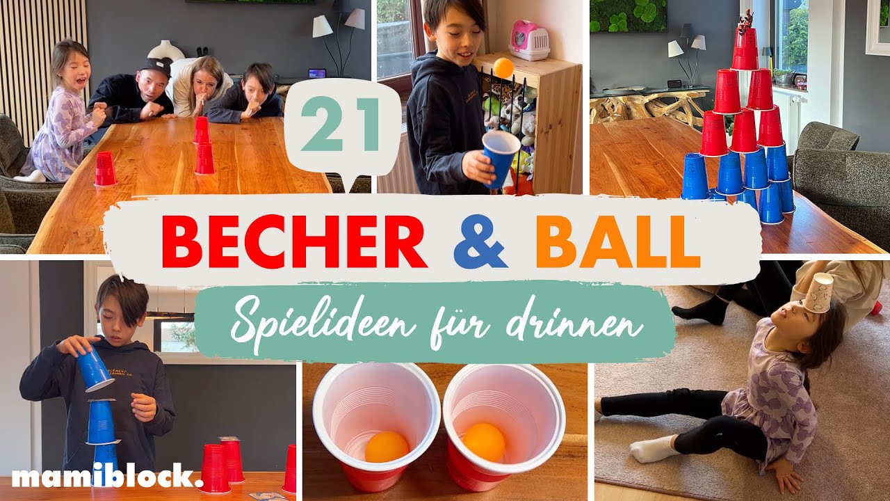 21 easy Spielideen NUR mit BECHER & BALL 🤩 + Anleitungen⬇️ | mamiblock ...
