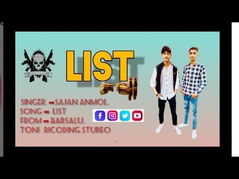 LIST : Haryanvi song mp3. 2023||singer (sajan/ anmol) from Barsalu tony ...