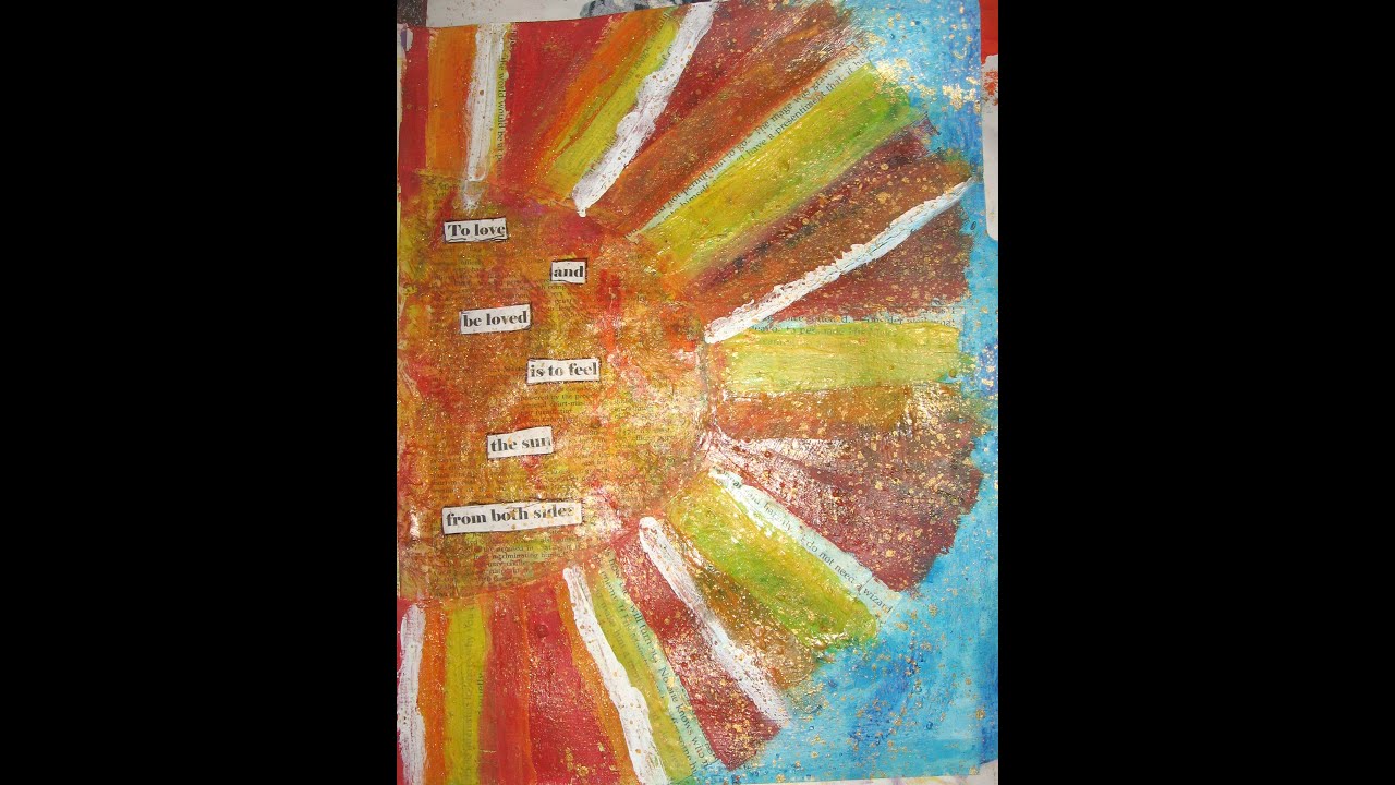 Mixed Media Art Journal Page- The Rays of the Sun - YouTube