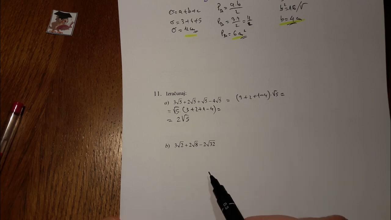 11. zadatak mala matura ili nacionalni ispit matematika 2023. - matematika 8 - YouTube