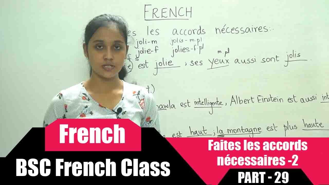Faites les accords nécessaires - 2 | B.Sc French Class Part - 29 ...