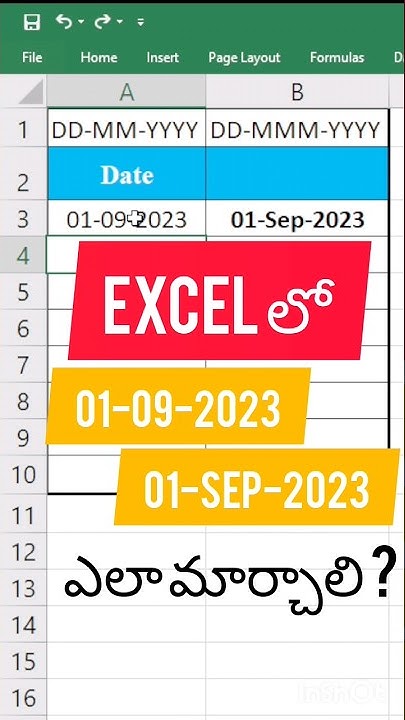 HOW TO CHANGE DATE FROMAT FROM DD-MM-YYYY TO DD-MMM-YYYYY IN MS EXCEL |EXCEL TIPS | EXCEL SHORTS ...