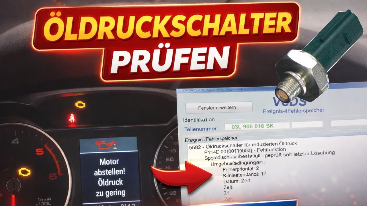 Öldruckschalter prüfen | P164D Öldruck zu gering! | AUDI A4 B8 Avant 2. ...