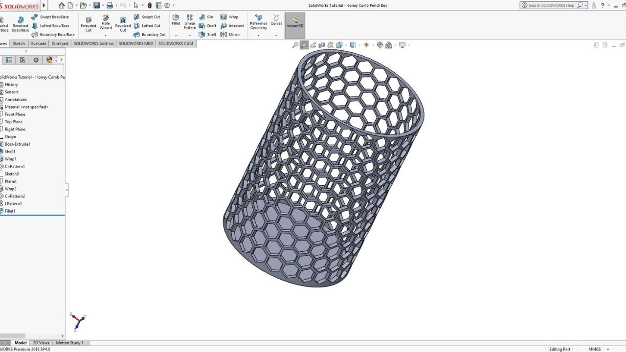 How to make Pencil Box by SolidWorks - YouTube
