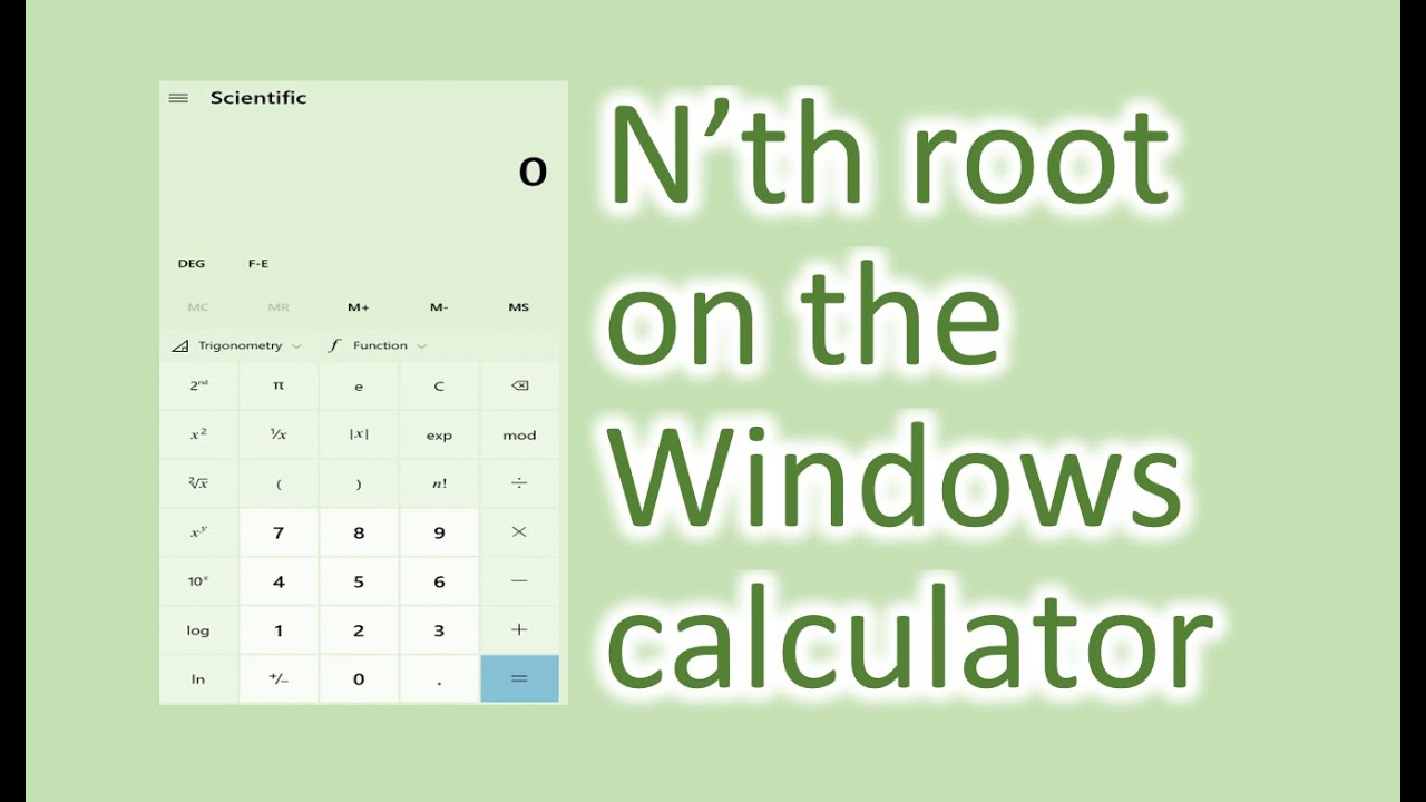 Take N th Root On The Windows Calculator YouTube Take N th Root On The Windows Calculator YouTube