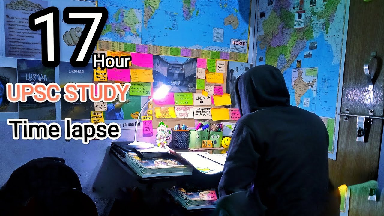 17 Hour upsc study 📚 time lapse || daily routine of upsc aspirant 🎯 ...
