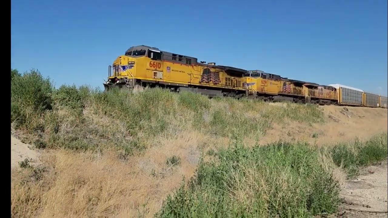 UP 6610 comes in and out of Nampa - YouTube