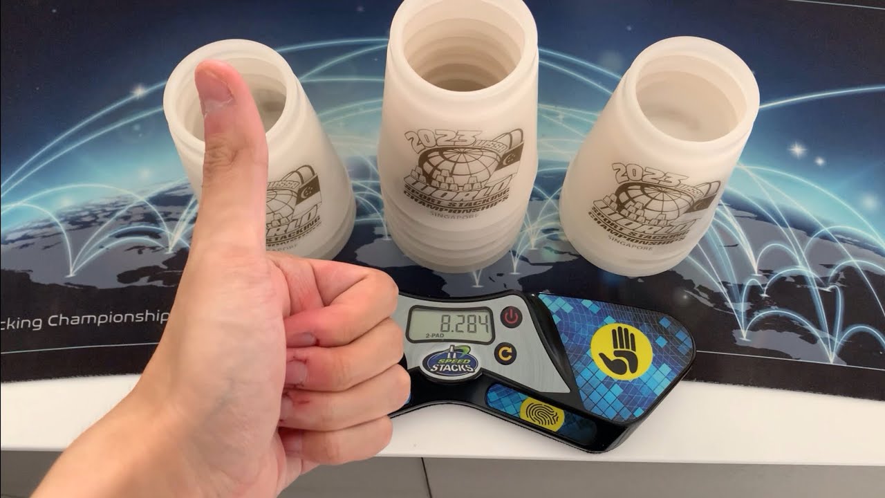 SPEED STACKS - Cup Stacking in 👍🏻 My Best Original Full Cycle ⭐️ ( New Record ) - ( 8.284 ...