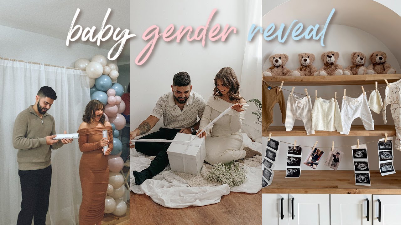 OUR FIRST BABY'S GENDER REVEAL! 💗🩵🍼 our reaction & party with friends ...