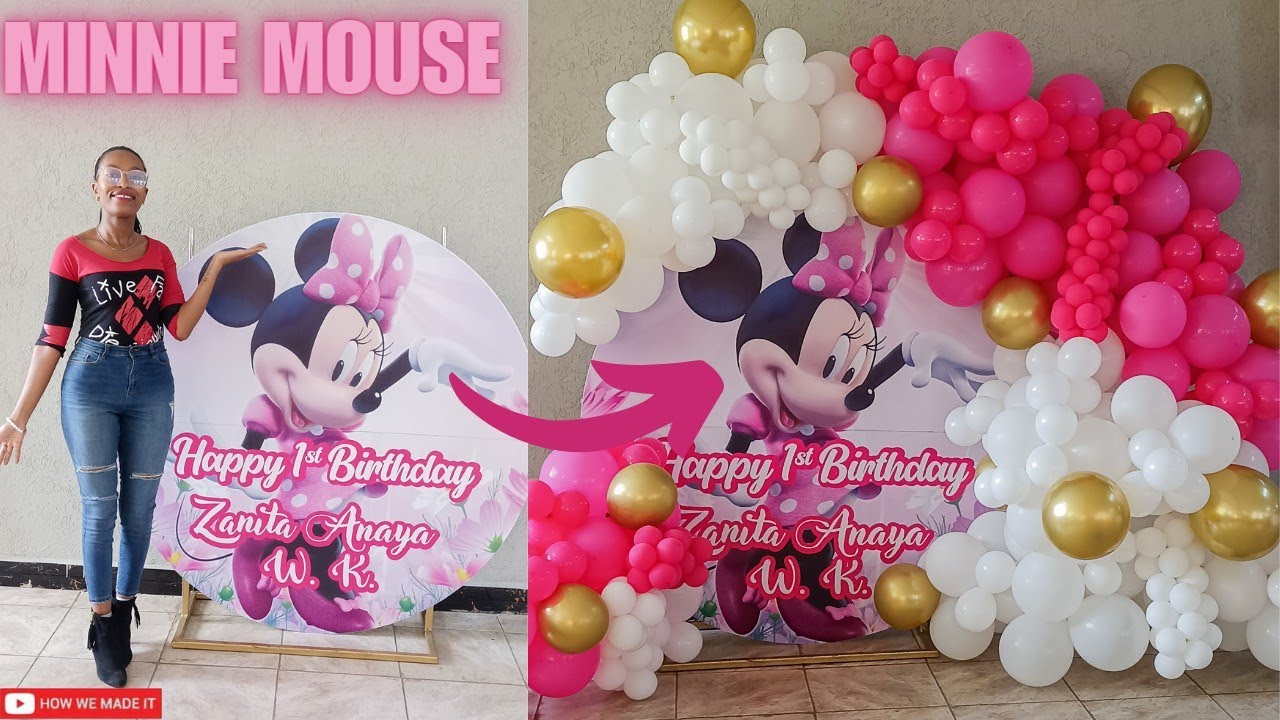 MINNIE MOUSE BALLOON BACKDROP//BIRTHDAY DECOR🎉 | TUTORIAL - YouTube