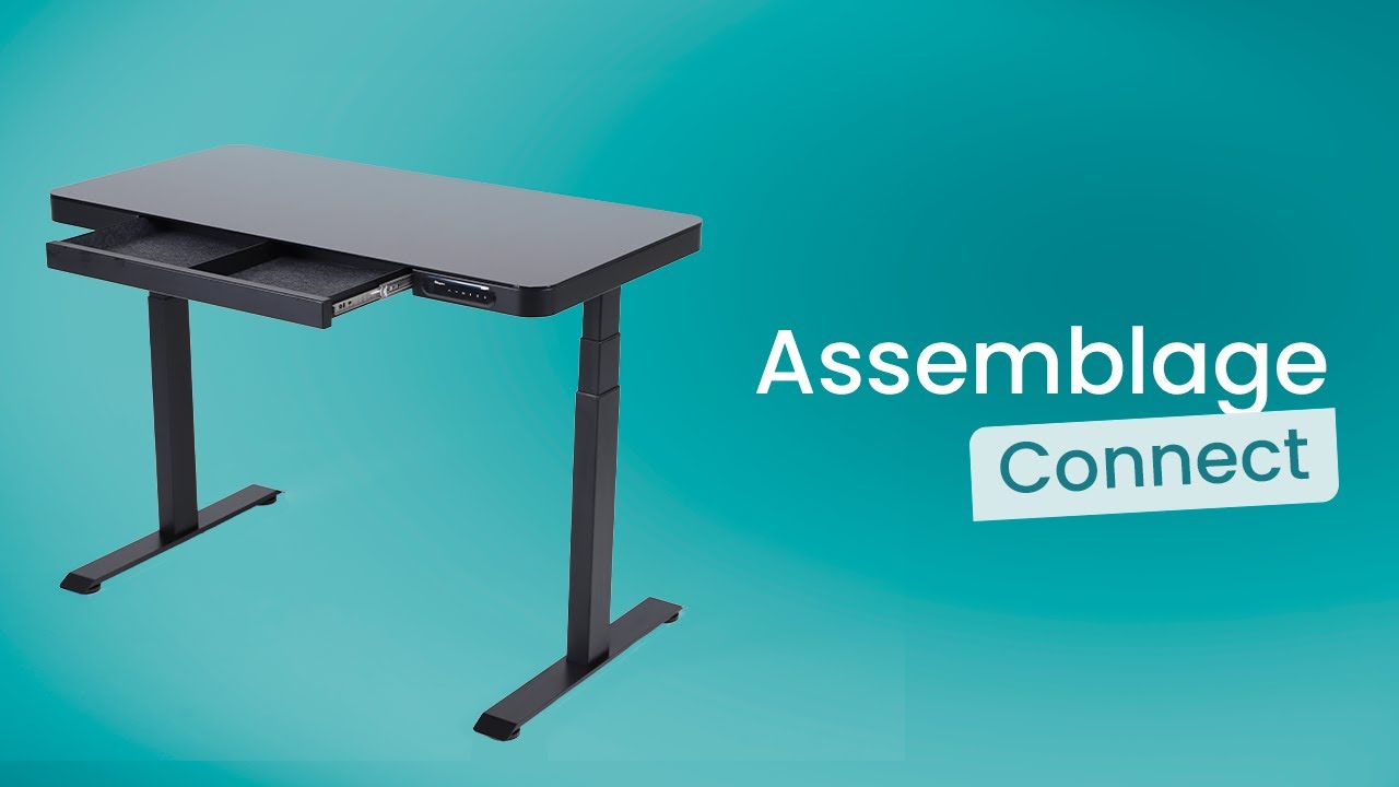 Bureau assis debout en verre trempé CONNECT - Instructions d'assemblage - YouTube