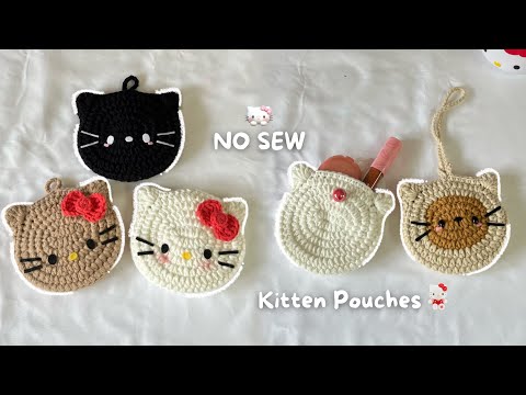 ✨No Sew✨ Crochet Kitten Pouches | Quick & Easy crochet