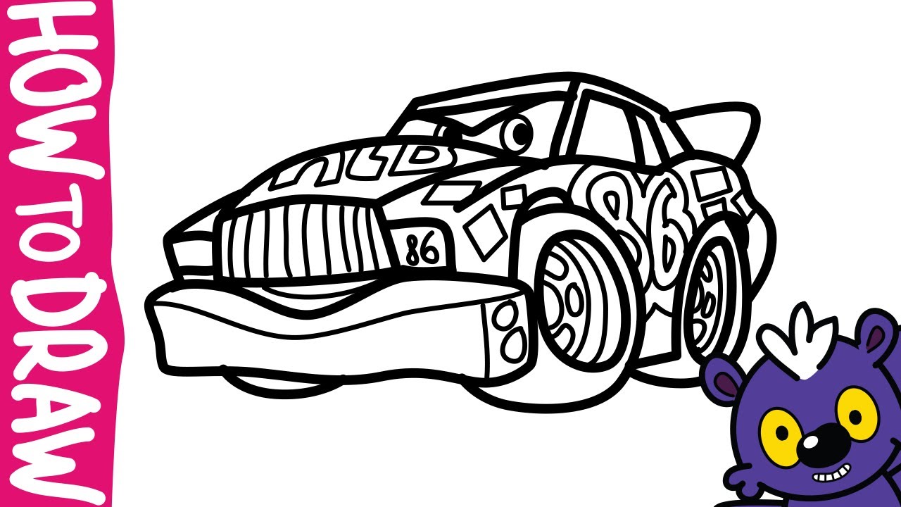 How to draw cars step by step Chick Hicks - YouTube