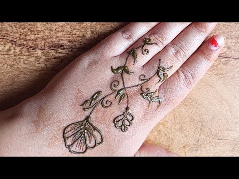 Bold and stylish leaf henna design| simple latest mehandi design - YouTube