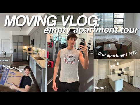 MOVING INTO MY FIRST APARTMENT: Empty Apartment Tour, First Night Alone, Shopping & Unpacking
