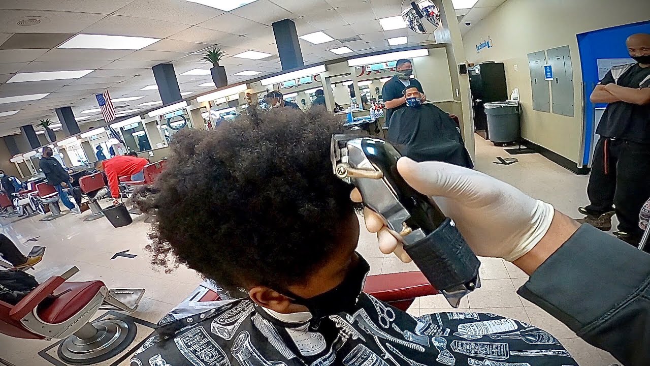 This was his FIRST HAIRCUT!!!.. | DAY in the LIFE of a BARBER STUDENT ...