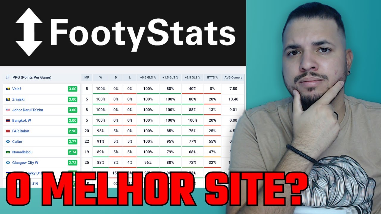 O SITE COM MAIS ESTATÍSTICAS PARA APOSTAS ESPORTIVAS | FOOTYSTATS - YouTube