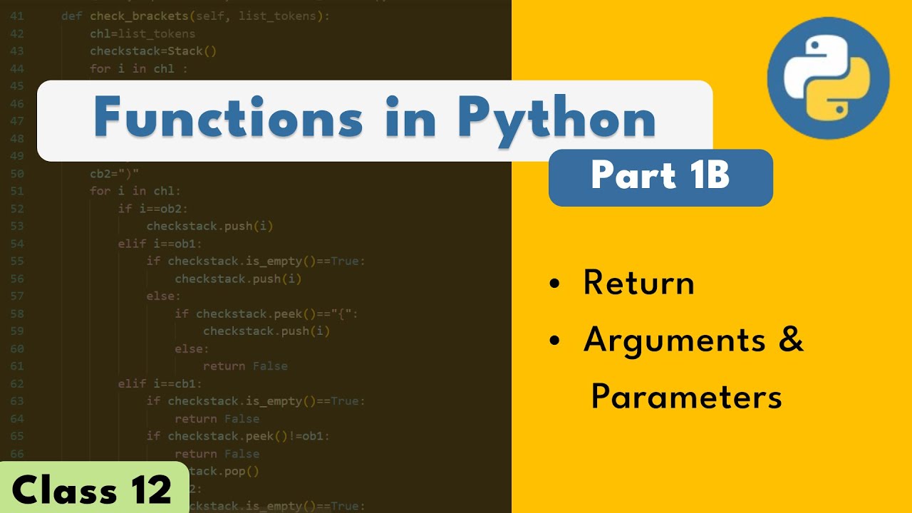 Function in Python Part1B- Class 12 - YouTube