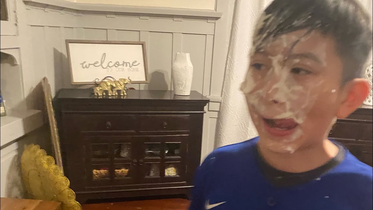 Me getting pied in the face! - YouTube