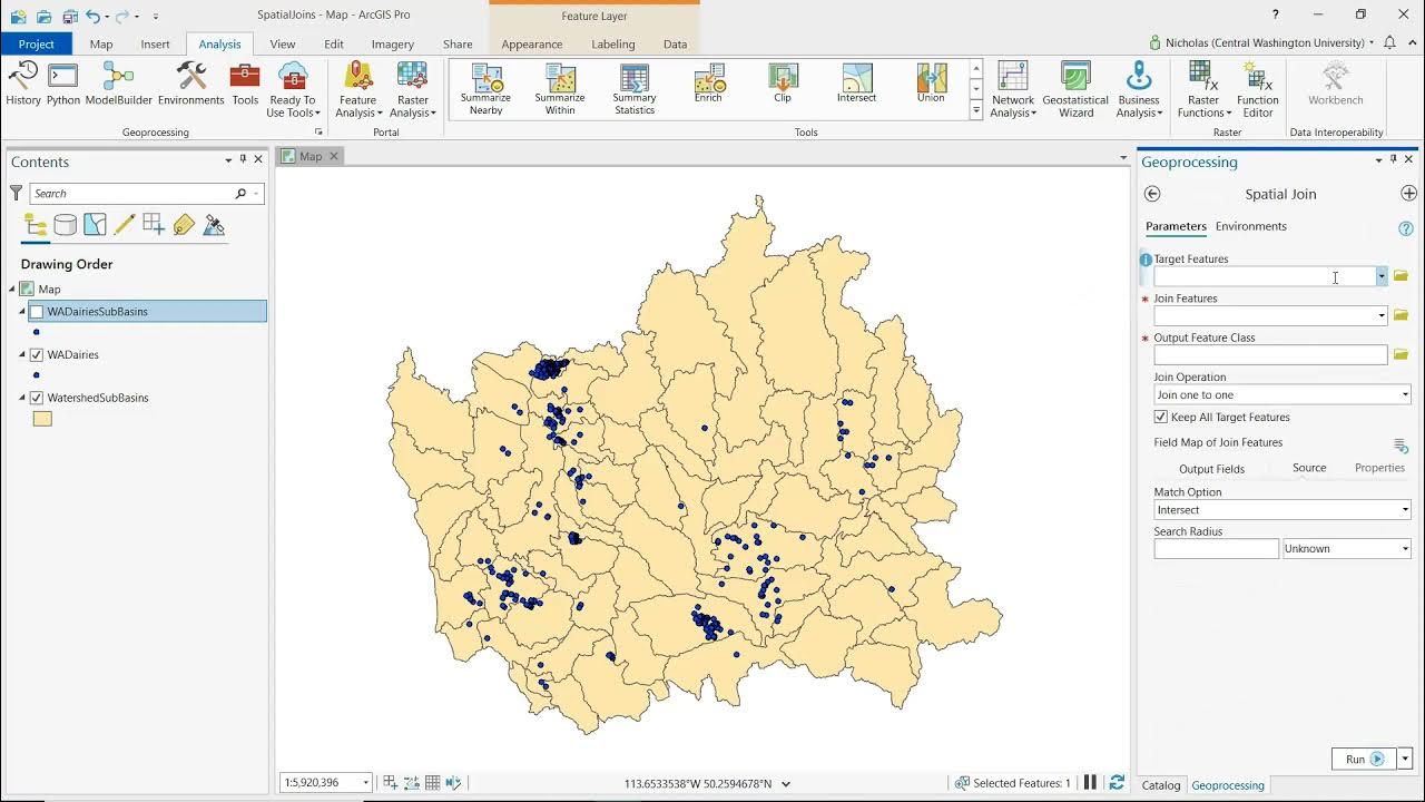 Performing a spatial join in ArcGIS Pro - YouTube