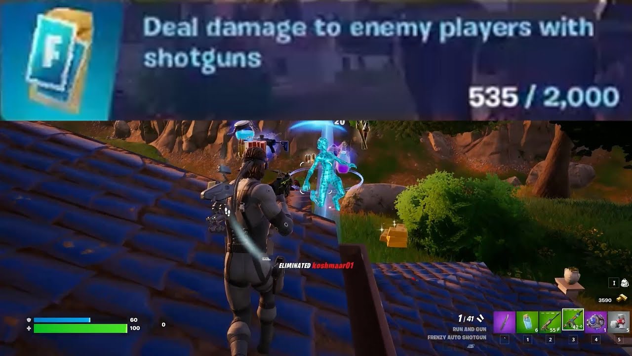 Deal damage to enemy player with shotgun Fortnite - YouTube