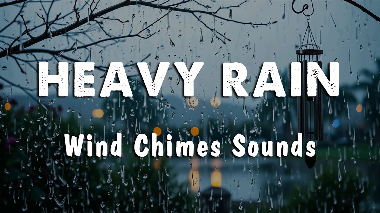 Heavy Rain & Wind Chimes Soothing Sounds for Deep Sleep, Relaxation ...