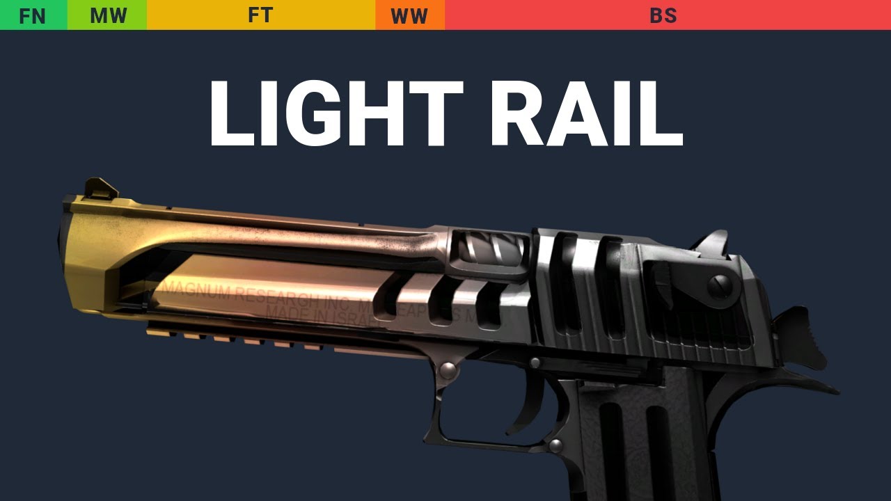 Desert Eagle Light Rail - Skin Float And Wear Preview - YouTube