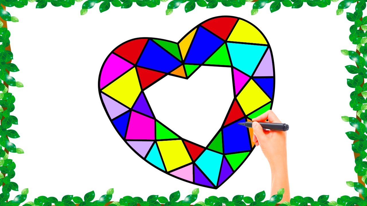 How to draw a heart shaped diamond. Drawing for children 2022 - YouTube