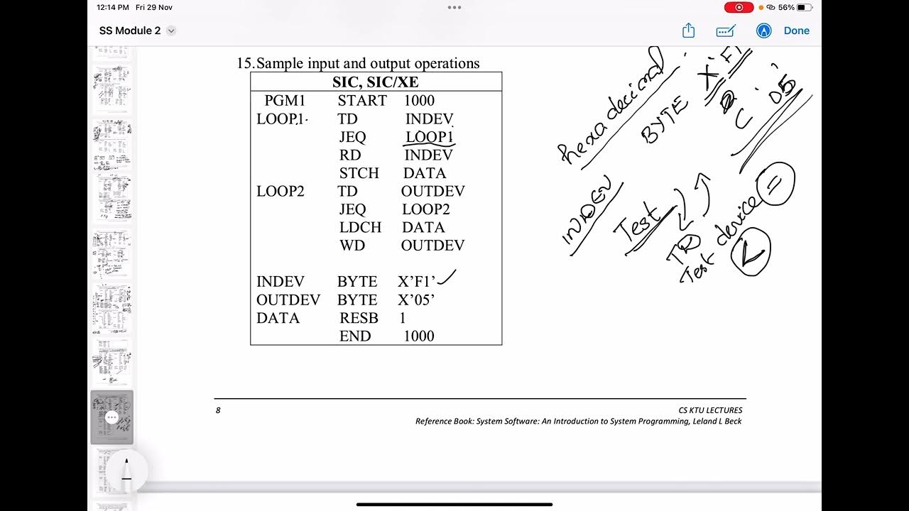 Simple input and output operations in sic and sic/xe - YouTube