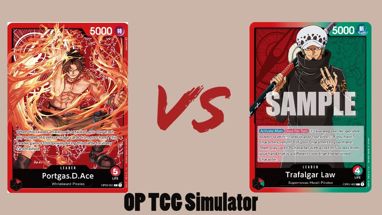 [OP03] One Piece Card Game - Ace vs Law - OP TCG Simulator - YouTube