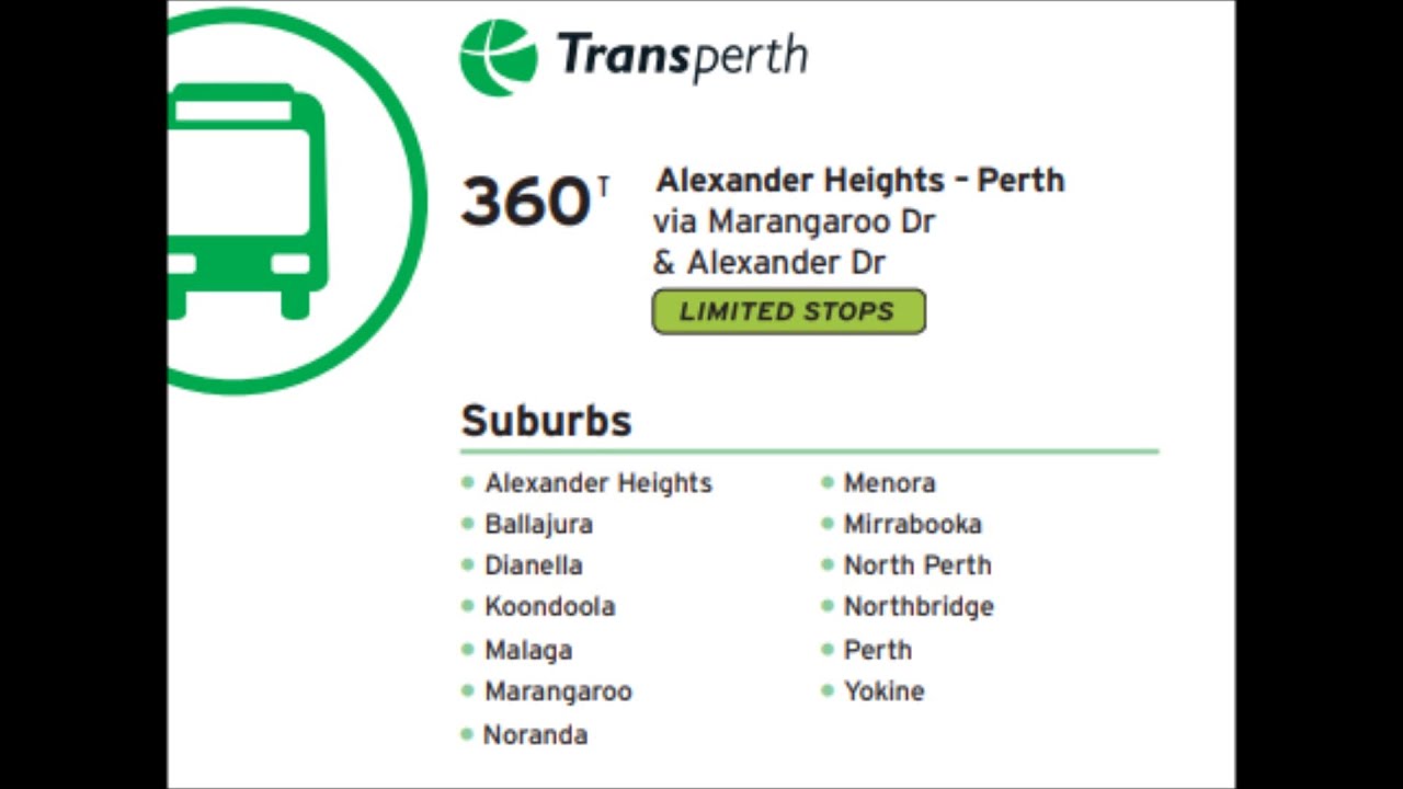 Transperth Limited Stop 360T pre-Ellenbrook Line - YouTube