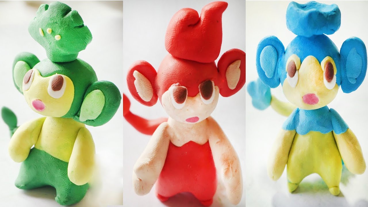 Pokemon Clay Requests #13: Pansage, Pansear, Panpour - YouTube